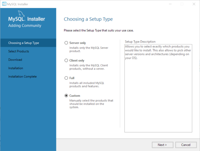 Install MySQL on Windows Using MySQL Installer